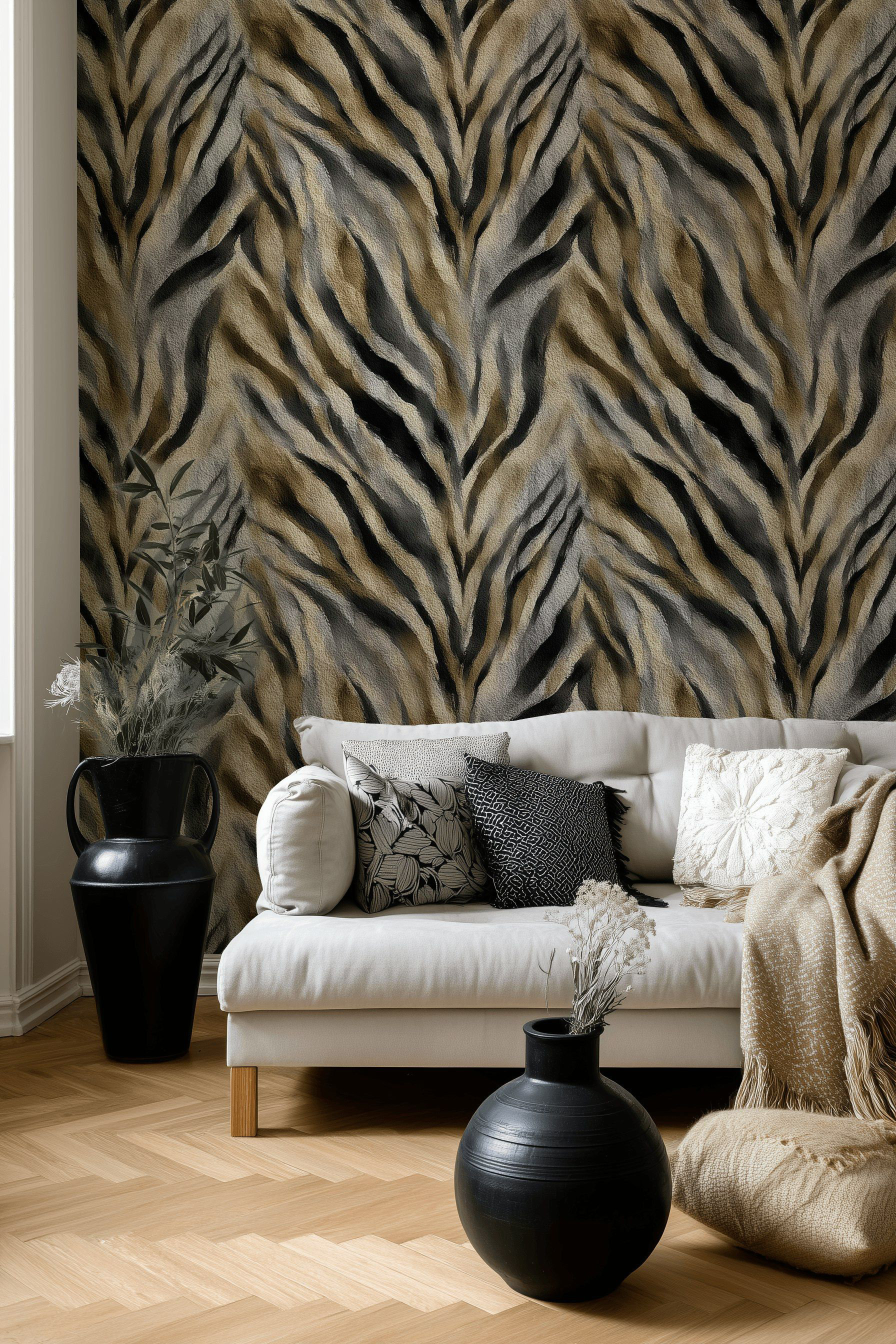 Lark Manor™ Zebra Print Wallpaper Animal Peel And Stick Modern Wall ...