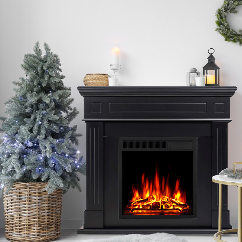 Winston Porter Tarijah 43" 1500W Electric Fireplace Mantel W/ Realistic ...