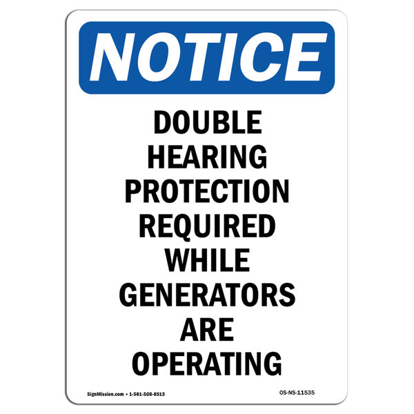 SignMission Double Hearing Protection Required Sign | Wayfair