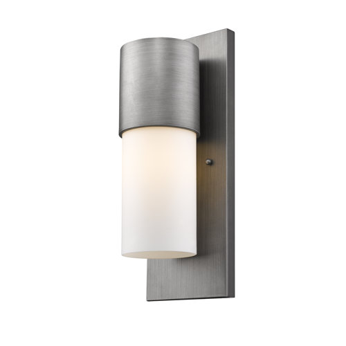 Satin Nickel Outdoor Wall Lighting You'll Love | Wayfair