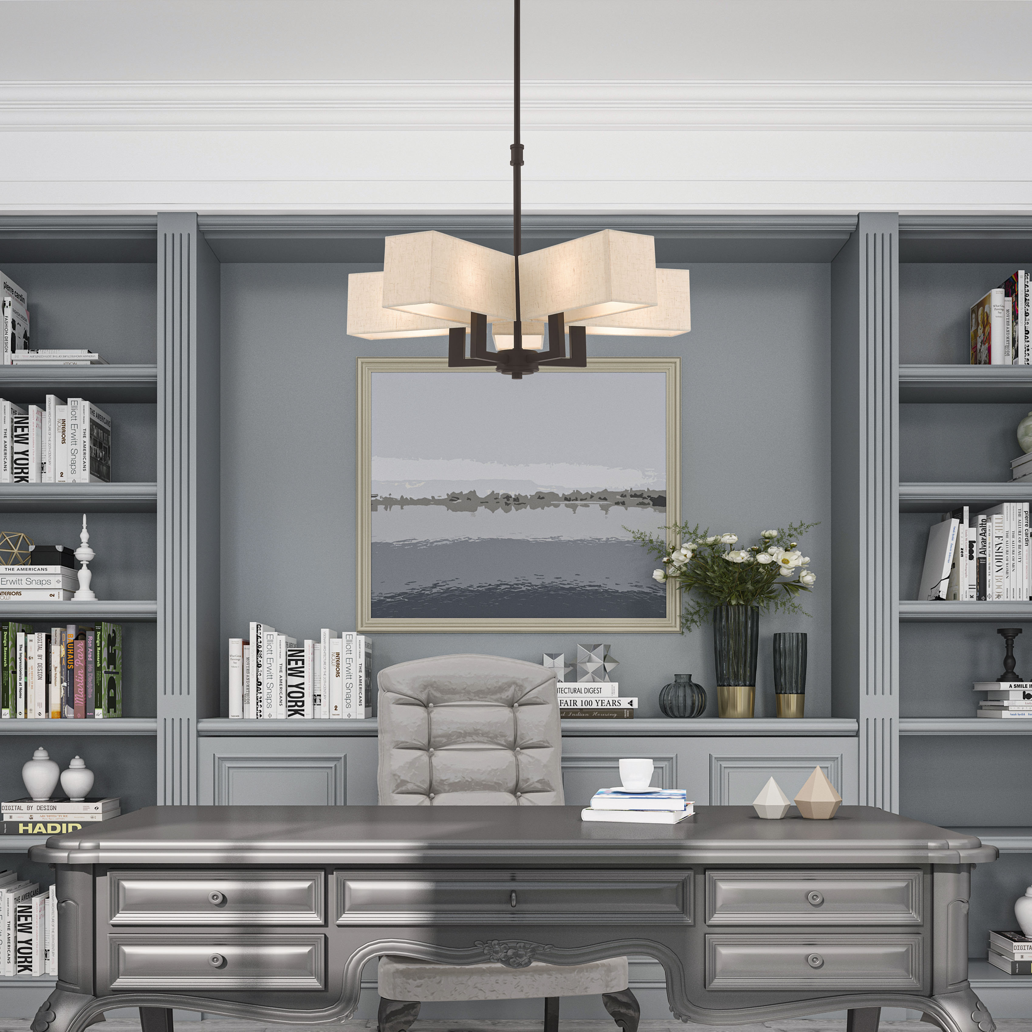 Wade Logan® Azil 5-Light Shaded Geometric Chandelier & Reviews | Wayfair