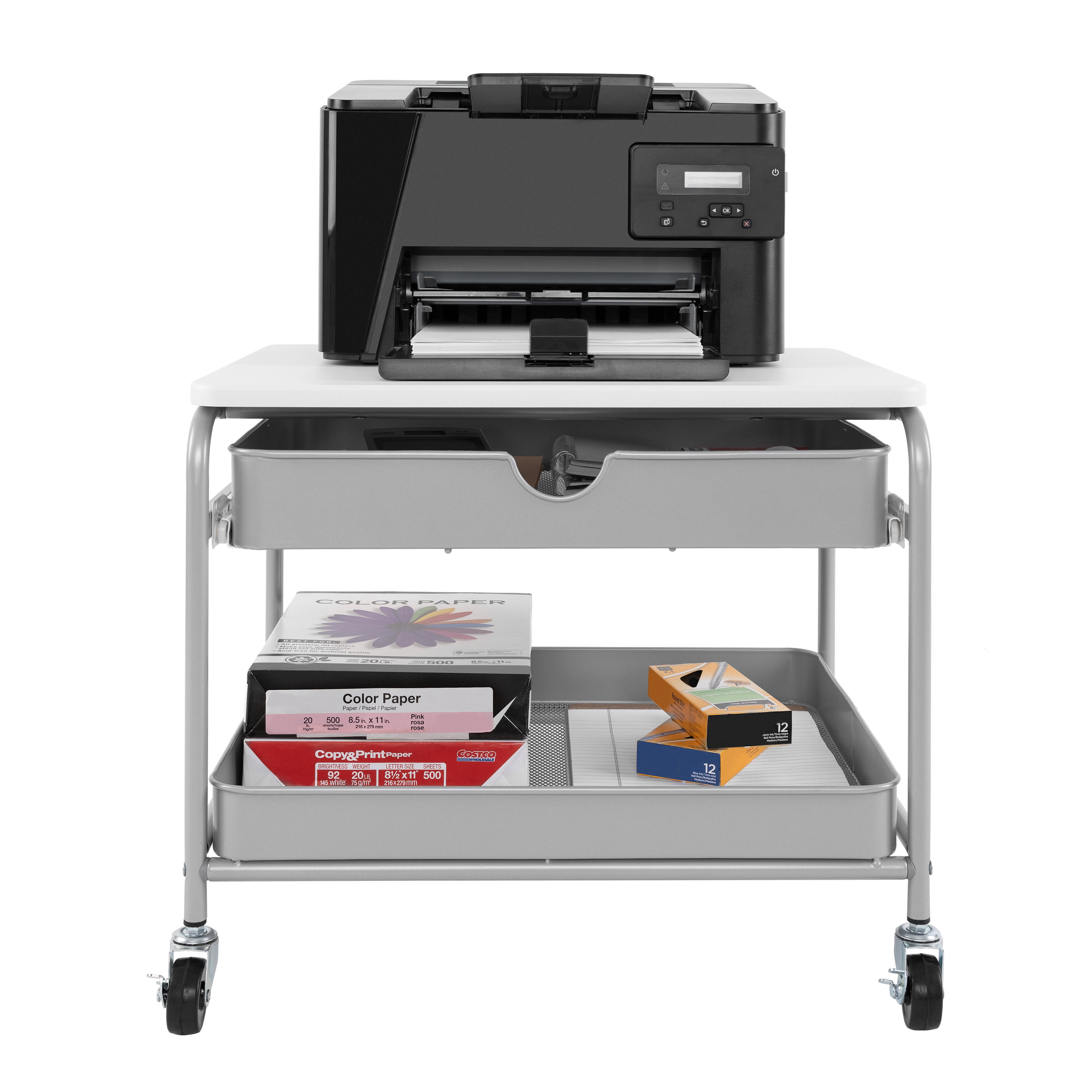 Seville Classics 17.8'' H x 21'' W Printer Cart with Wheels | Wayfair