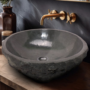 B.o.i 18'' Black Stone Oval Vessel Bathroom Sink | Wayfair