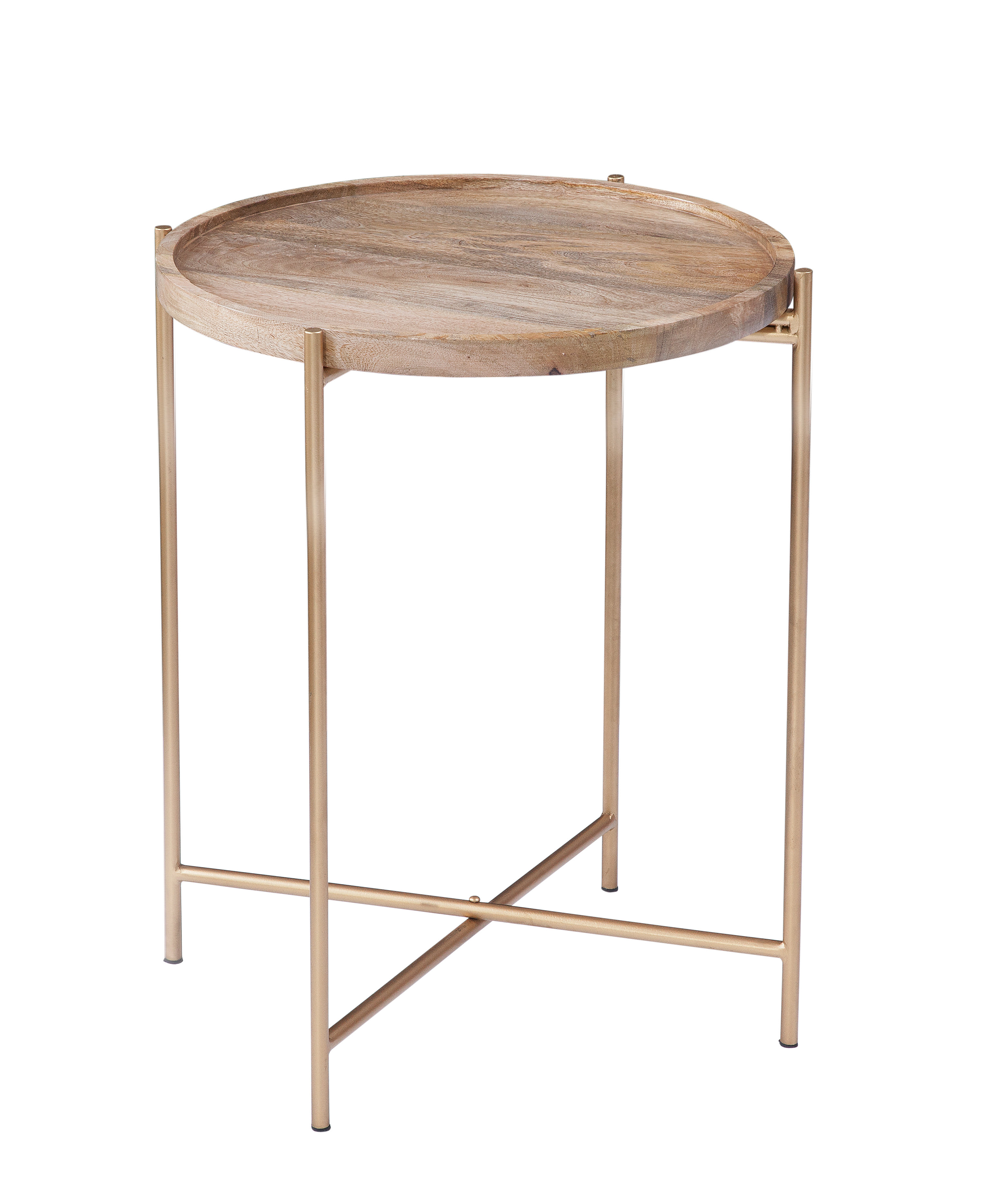 Willa Arlo™ Interiors Loma Solid Wood Tray Top Cross Legs End Table ...
