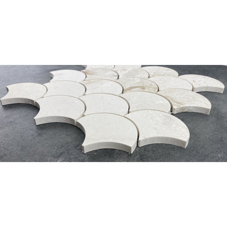 Miletos Stone Collection Shellstone 3" X 3" Travertine Mosaic Tile ...