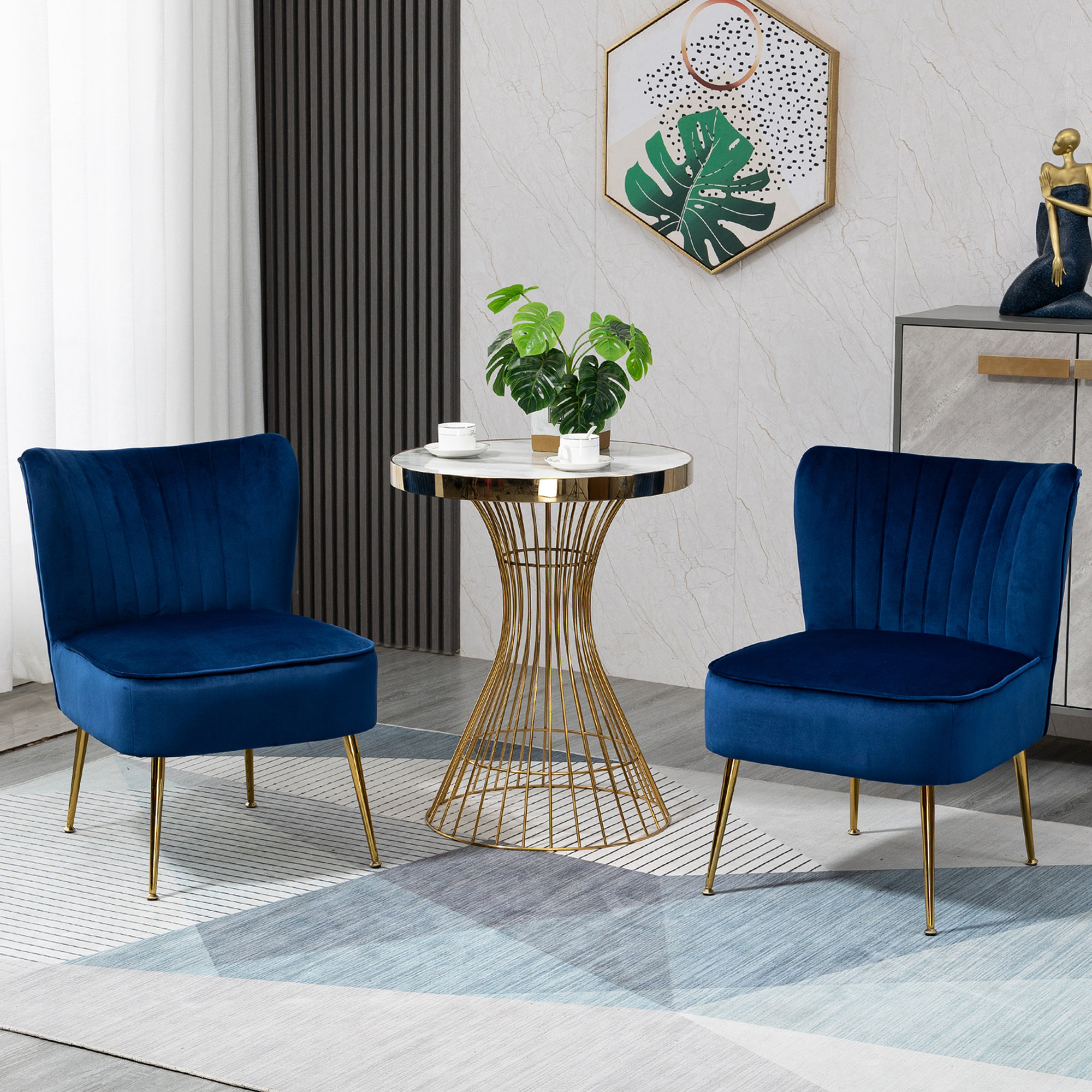 Mercer41 Breiona 56.48Cm Wide Velvet Slipper Chair & Reviews | Wayfair