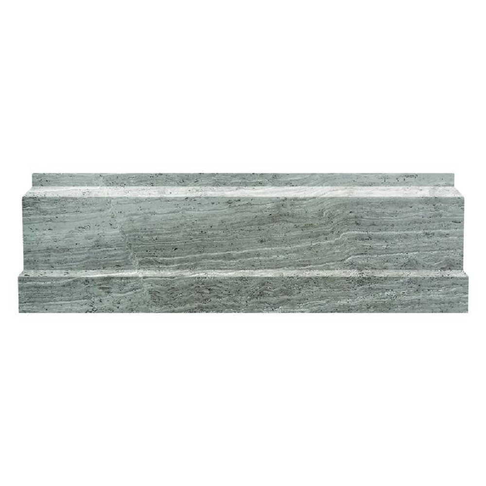 Apollo Tile 12" x 4" Polished Marble Cove Base Tile Trim in Grey ...