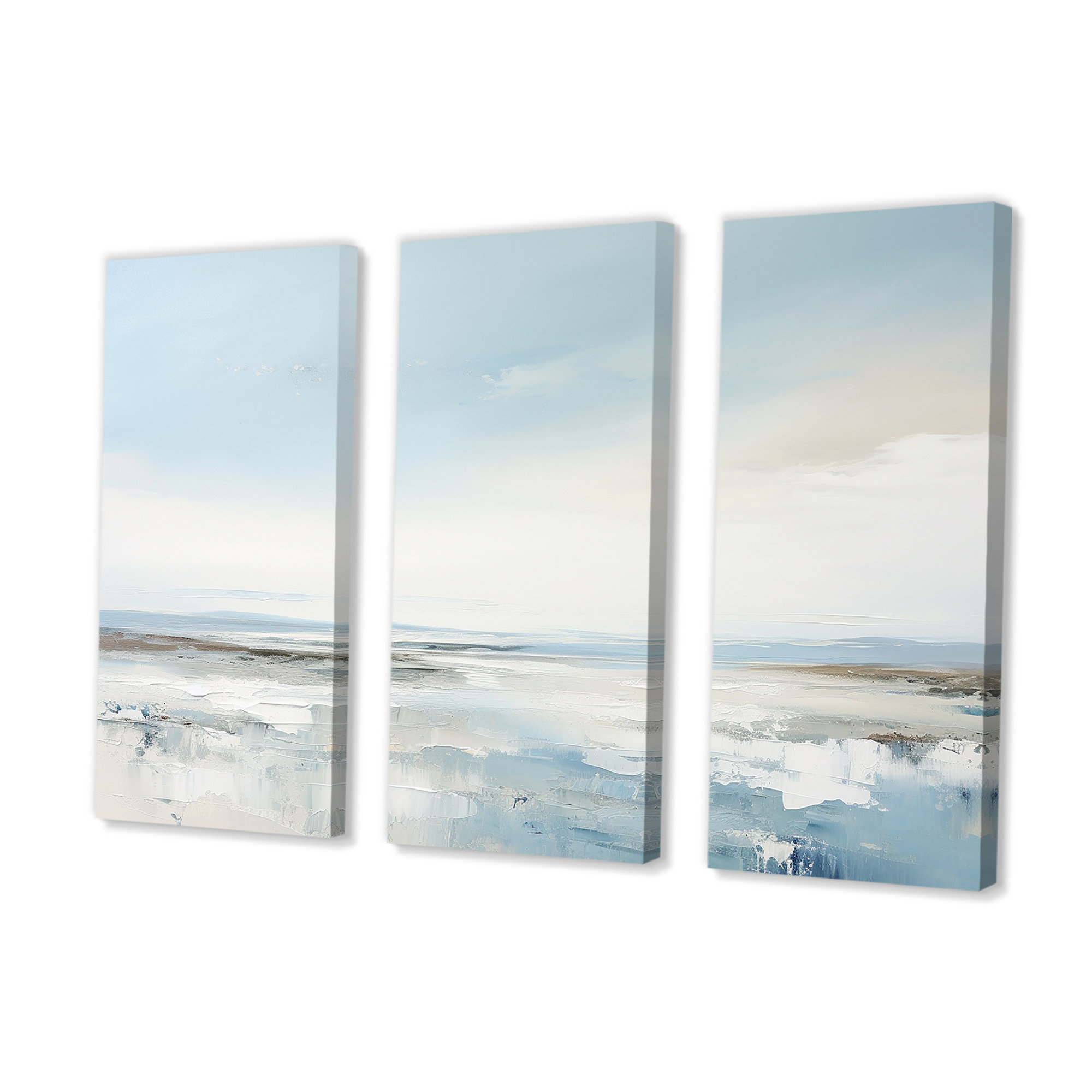 Dovecove Soft Color Beach Horizon V - Coastal Minimalism Canvas Wall ...