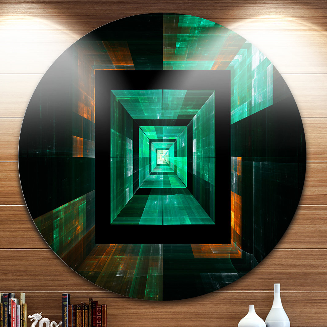 Design Art 'Deep Green Infinite Cube' Graphic Art Print on Metal | Wayfair