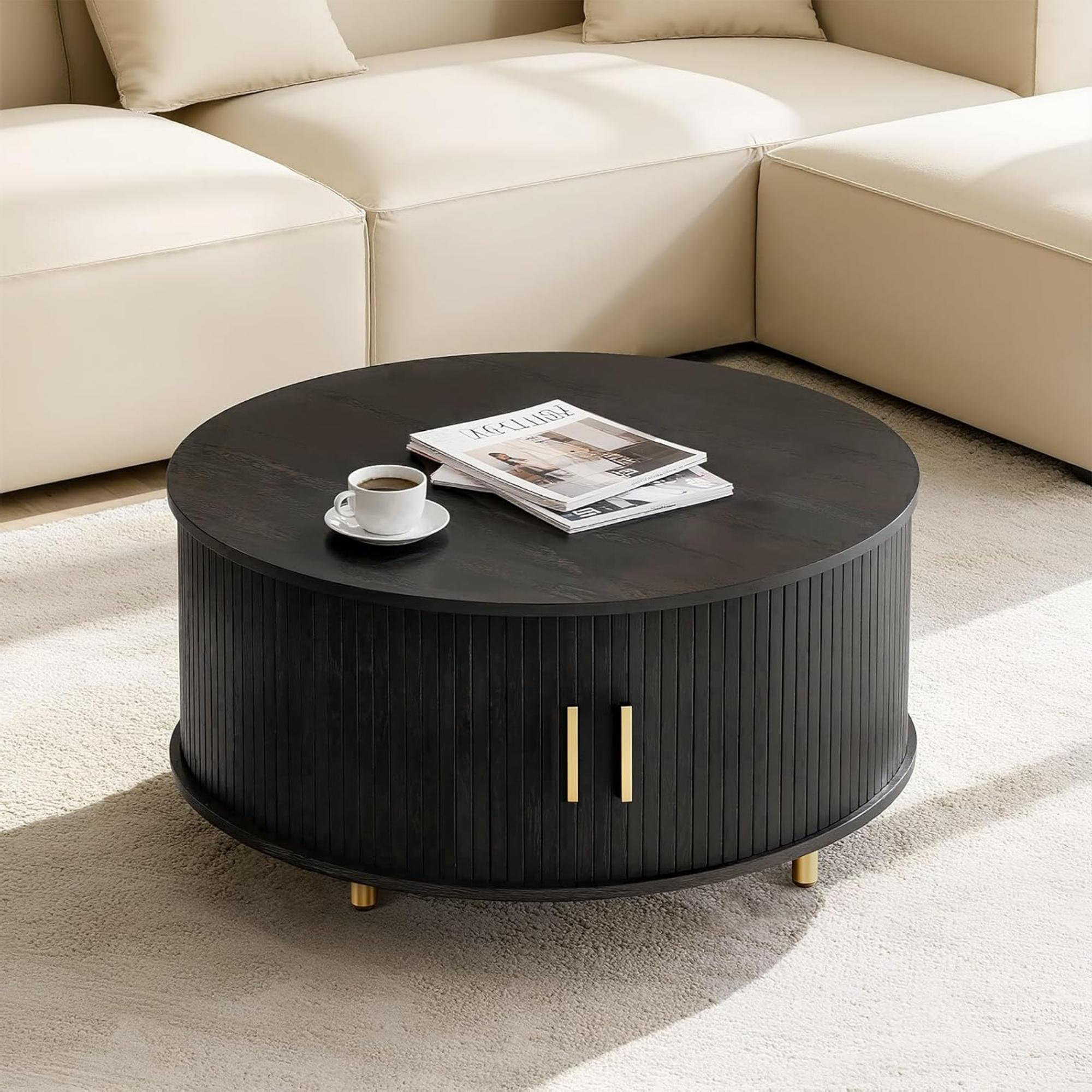 Ivy Bronx Round Coffee Table, 31.5" Mid Century Modern Coffee Table ...