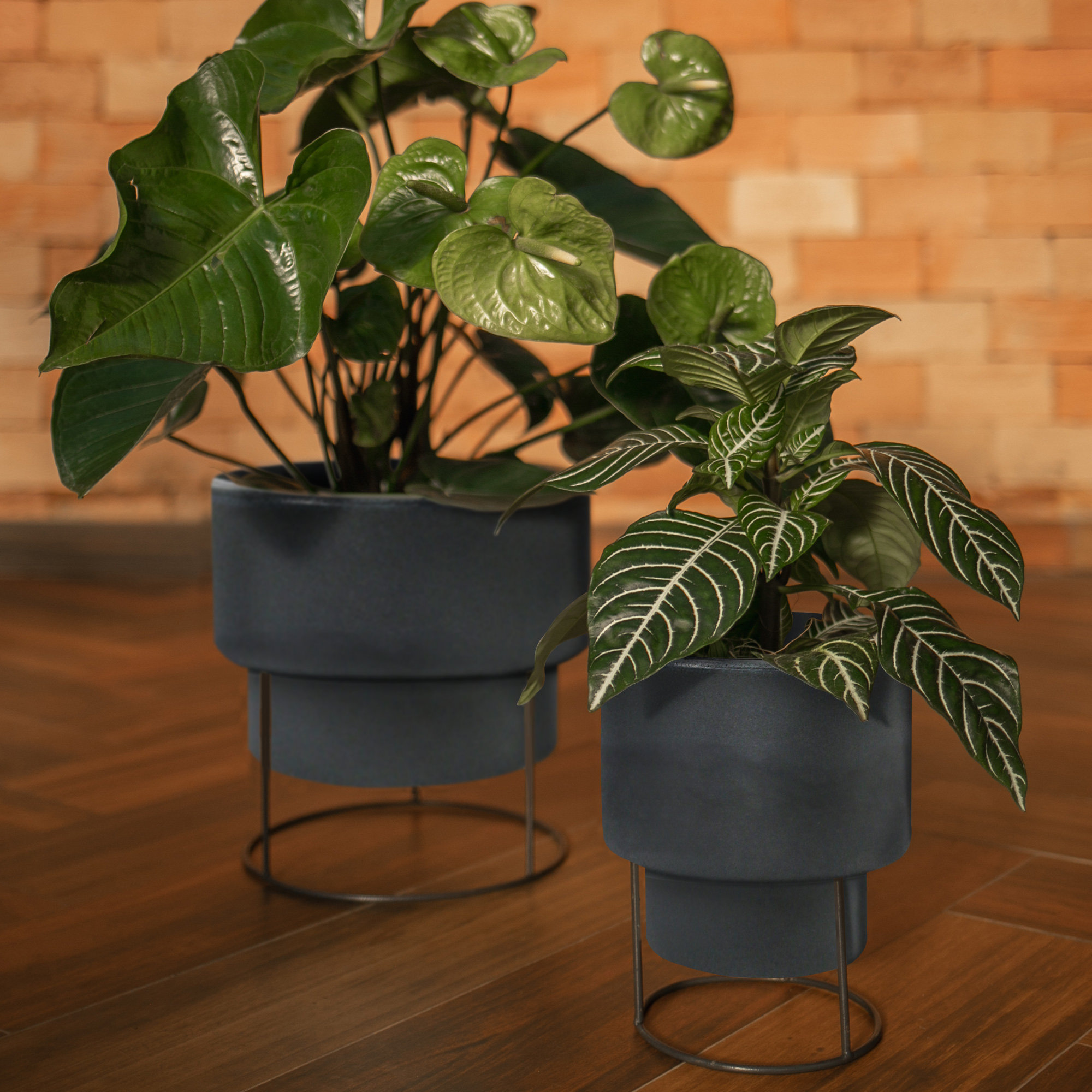 Latitude Run® Wilnette 2-Piece Green Polyethylene Pot Planter Set ...