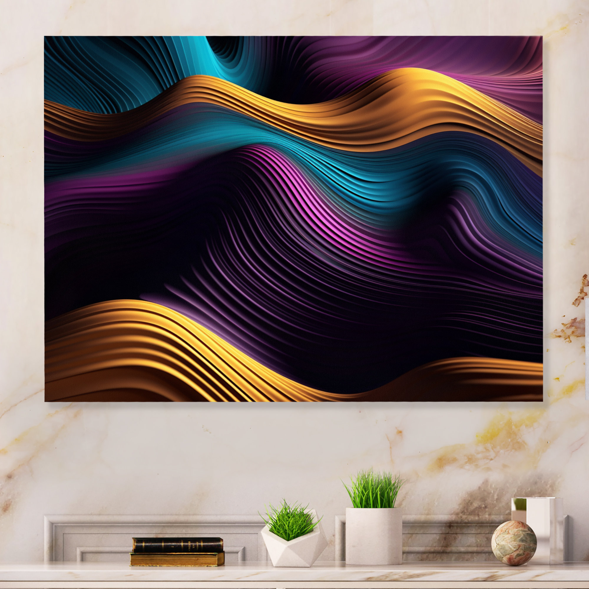 Ivy Bronx Abstracted Flowing Forms IV - Abstract Liquid Ink Metal Wall ...