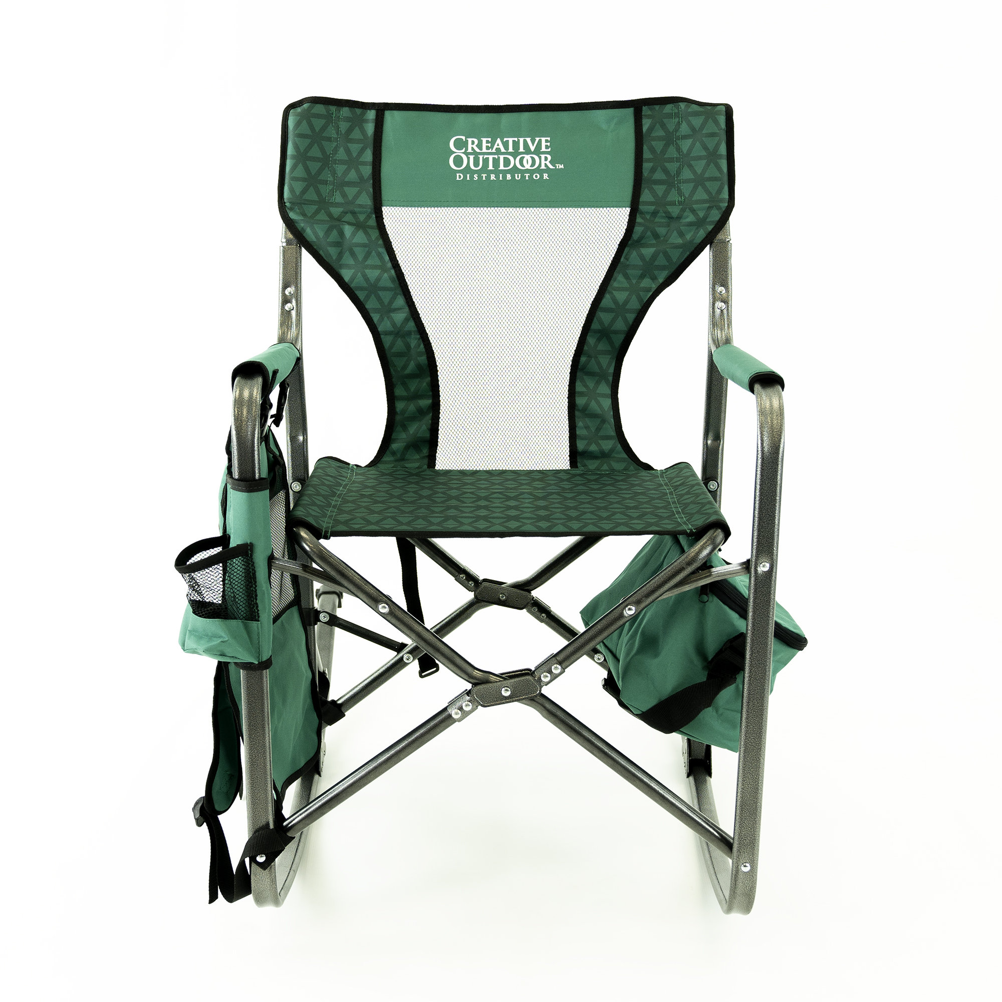 CREATIVE OUTDOOR DISTRIBUTOR Folding Rocking Chair With Ice Box Cooler ...
