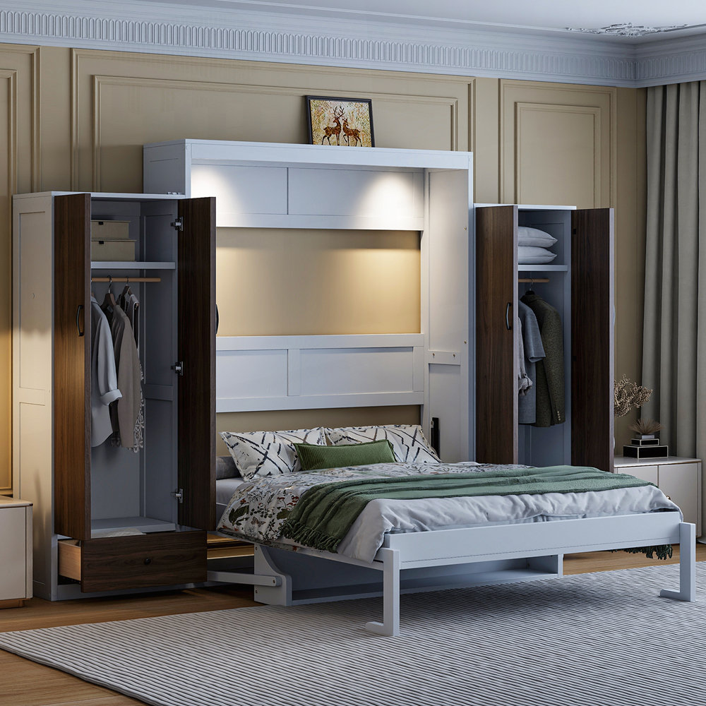 Hokku Designs Versatile Murphy Bed with Integrated Closet, Desk and ...