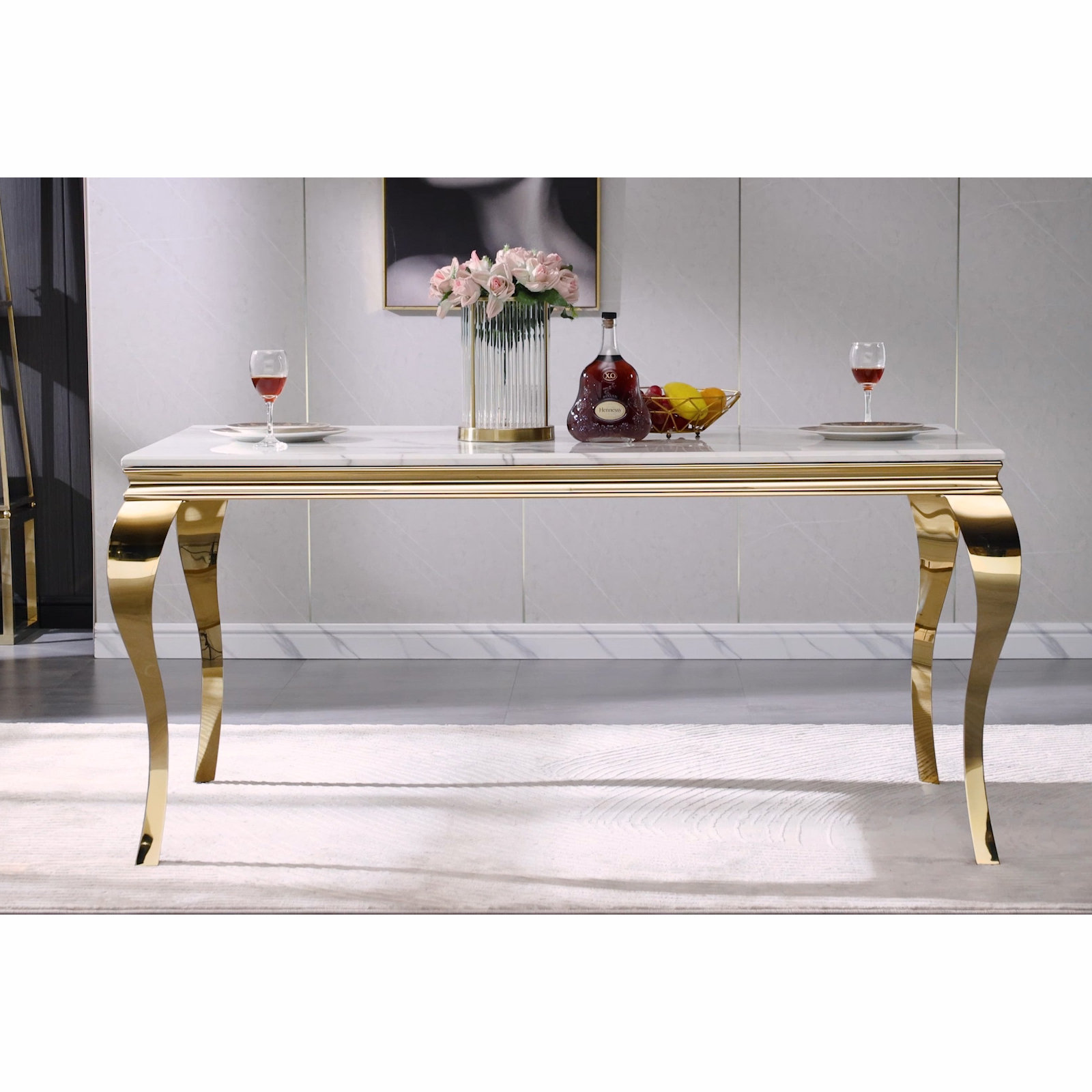 Rosdorf Park Jamarrie White Gold Dining Table & Reviews | Wayfair