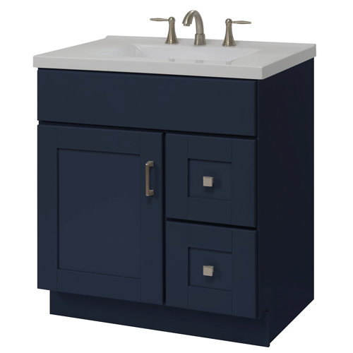 Sunny Wood Blue Topaz 30 Single Bathroom Vanity Base Only in Blue | Wayfair