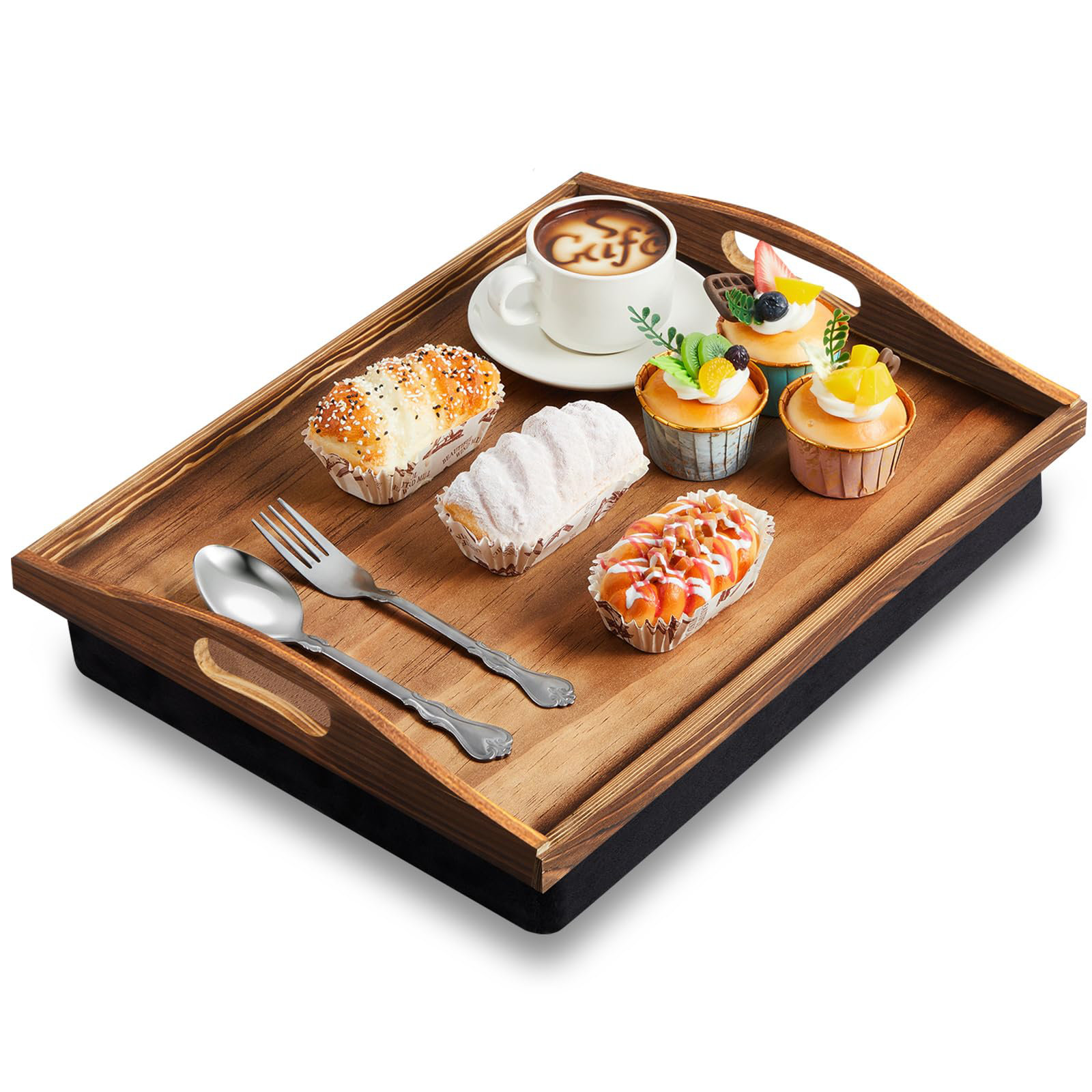 George Oliver Bamboo Lap Tray With 16.9" X 13" Lap TV Tray, Lap Table ...