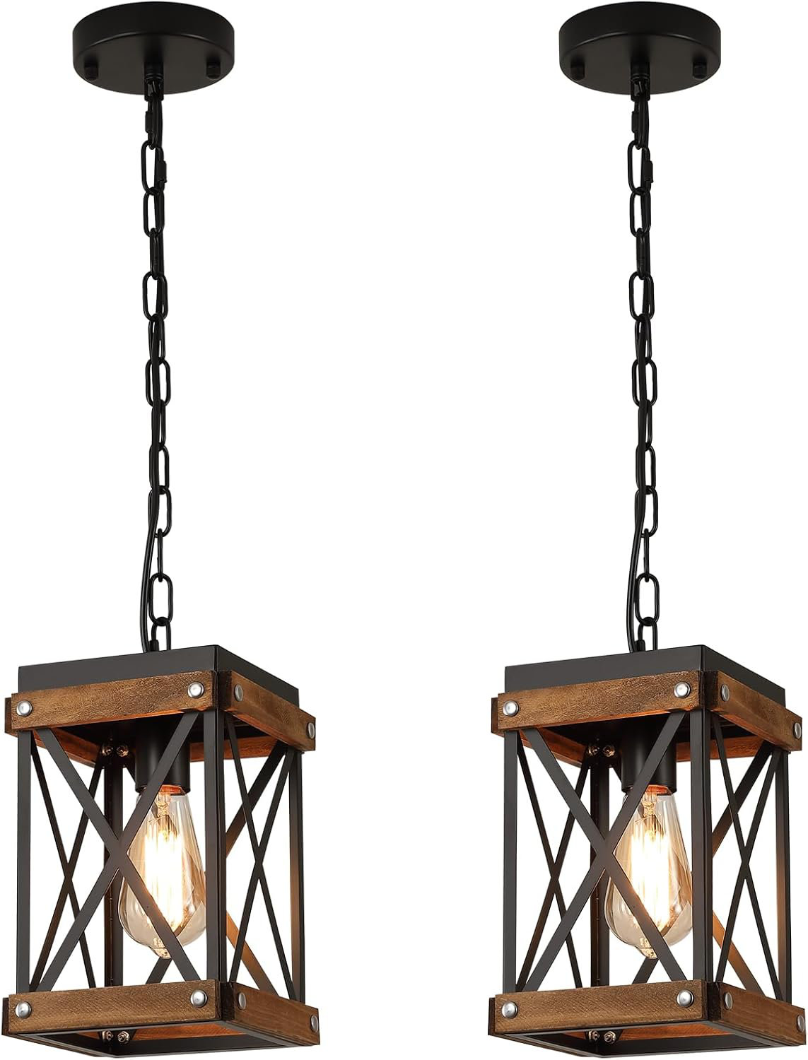 17 Stories Rustic Farmhouse Pendant Light Fixture - Adjustable Chain ...