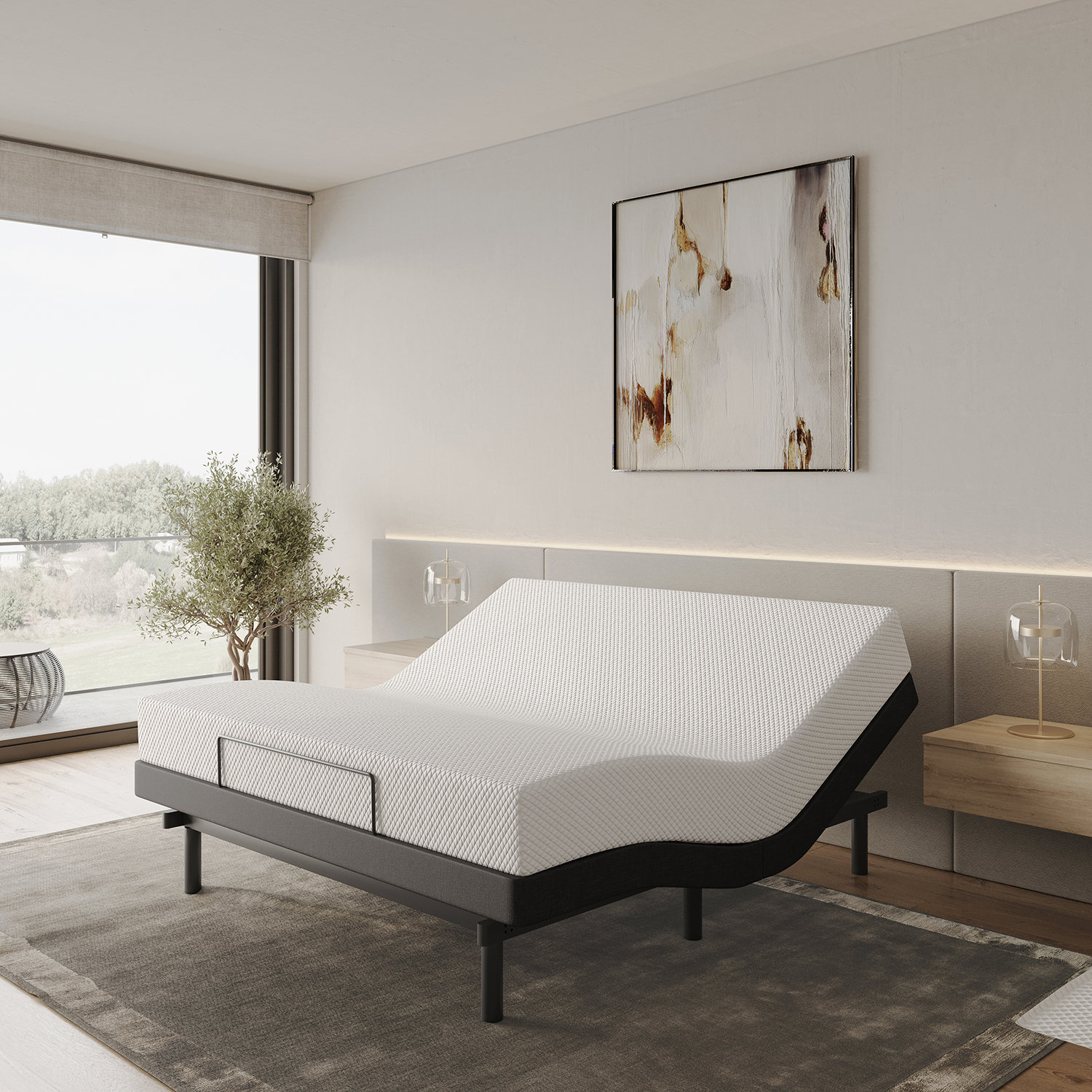 Clara Clark Massaging Zero Gravity, Zero Clearance Adjustable Bed with ...