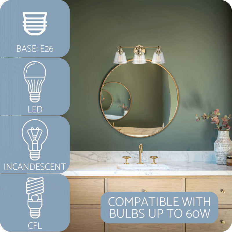 Mercer41 Shauvin 3 - Light Dimmable Vanity Light | Wayfair