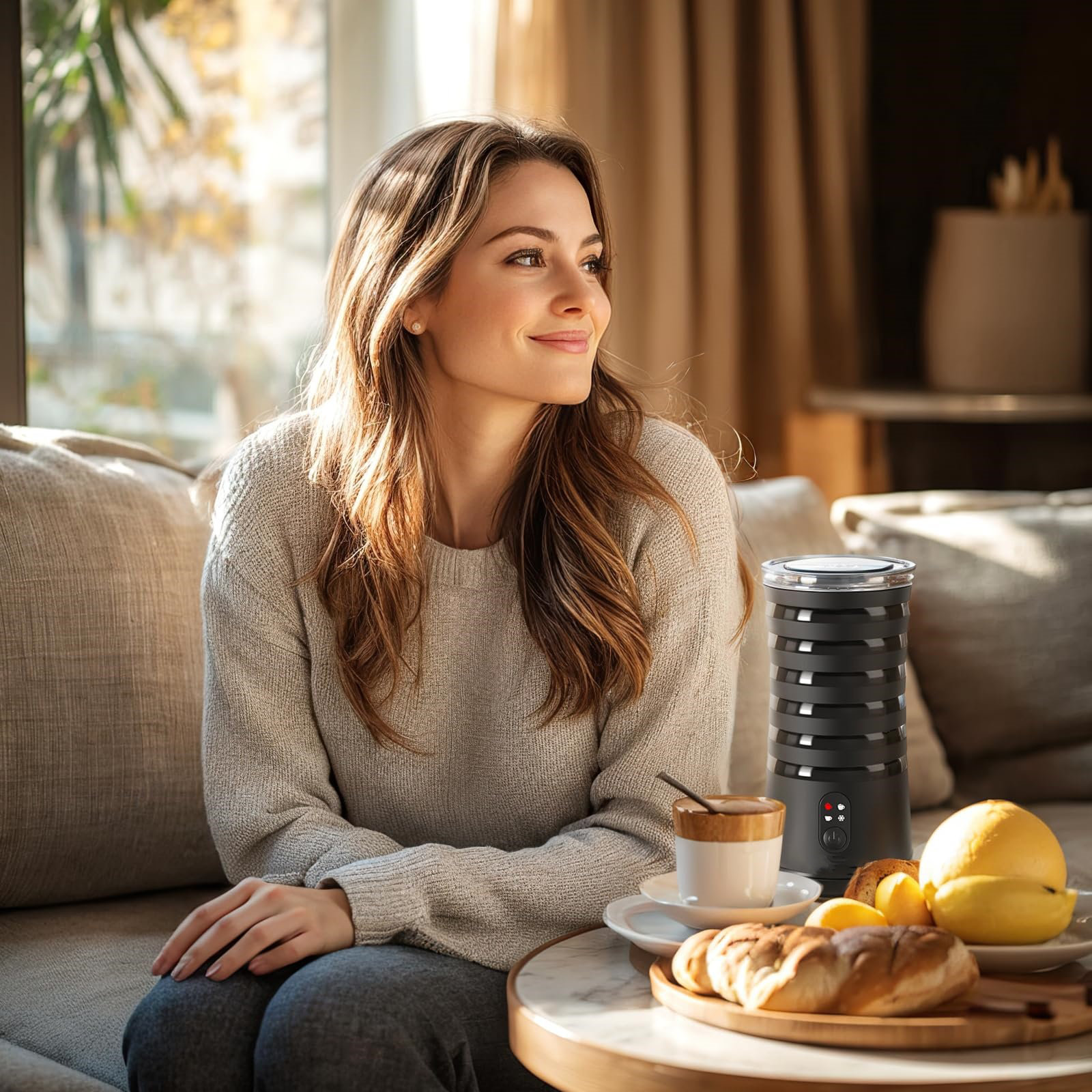 MODERN WALLS LLC Mousseur à lait, cuiseur à vapeur et mousseur à lait 4 ...