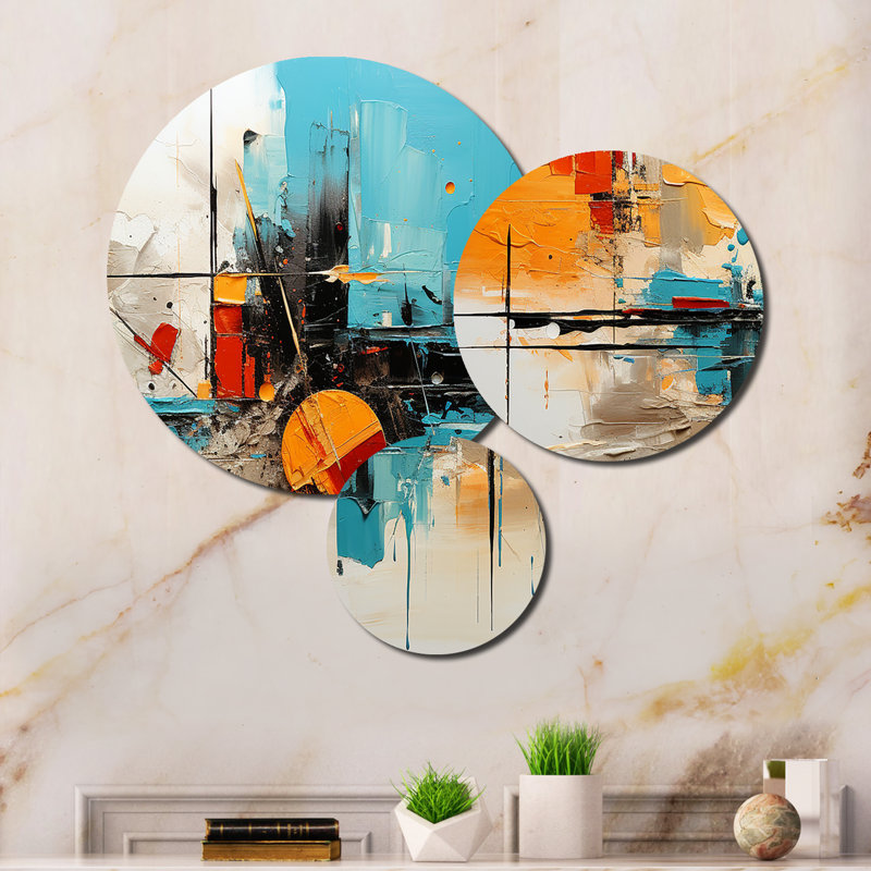 Ivy Bronx Collage Fusion V - Abstract Collages Metal Art Print Set ...