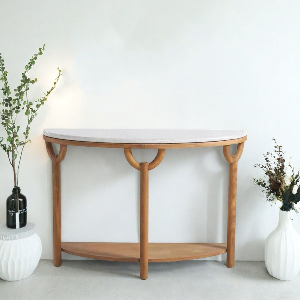 Wrought Studio™ Mid-Century Modern Solid Wood Entry Console | Wayfair