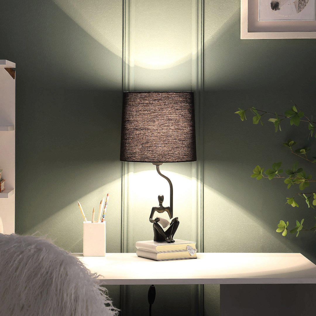 Red Barrel Studio® 20.5" In Modern Reader Black Sitting A Gray Stack Of ...