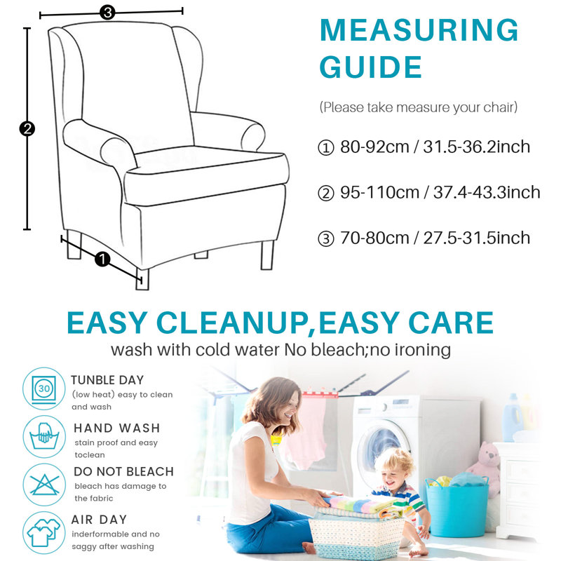 Red Barrel Studio® 2-Pieces Print Tiger Stool Sofa Cover - Wing Back ...