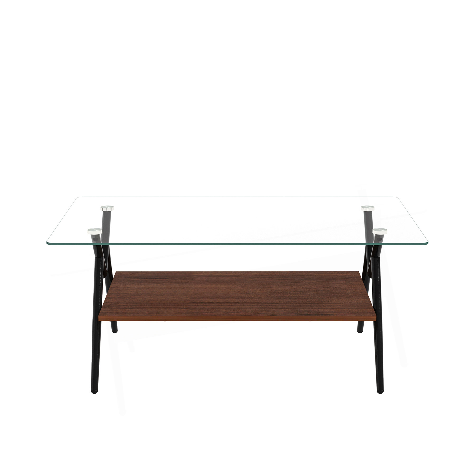 Brayden Studio® Modern Rectangle Coffee Table with Tempered Glass Top ...