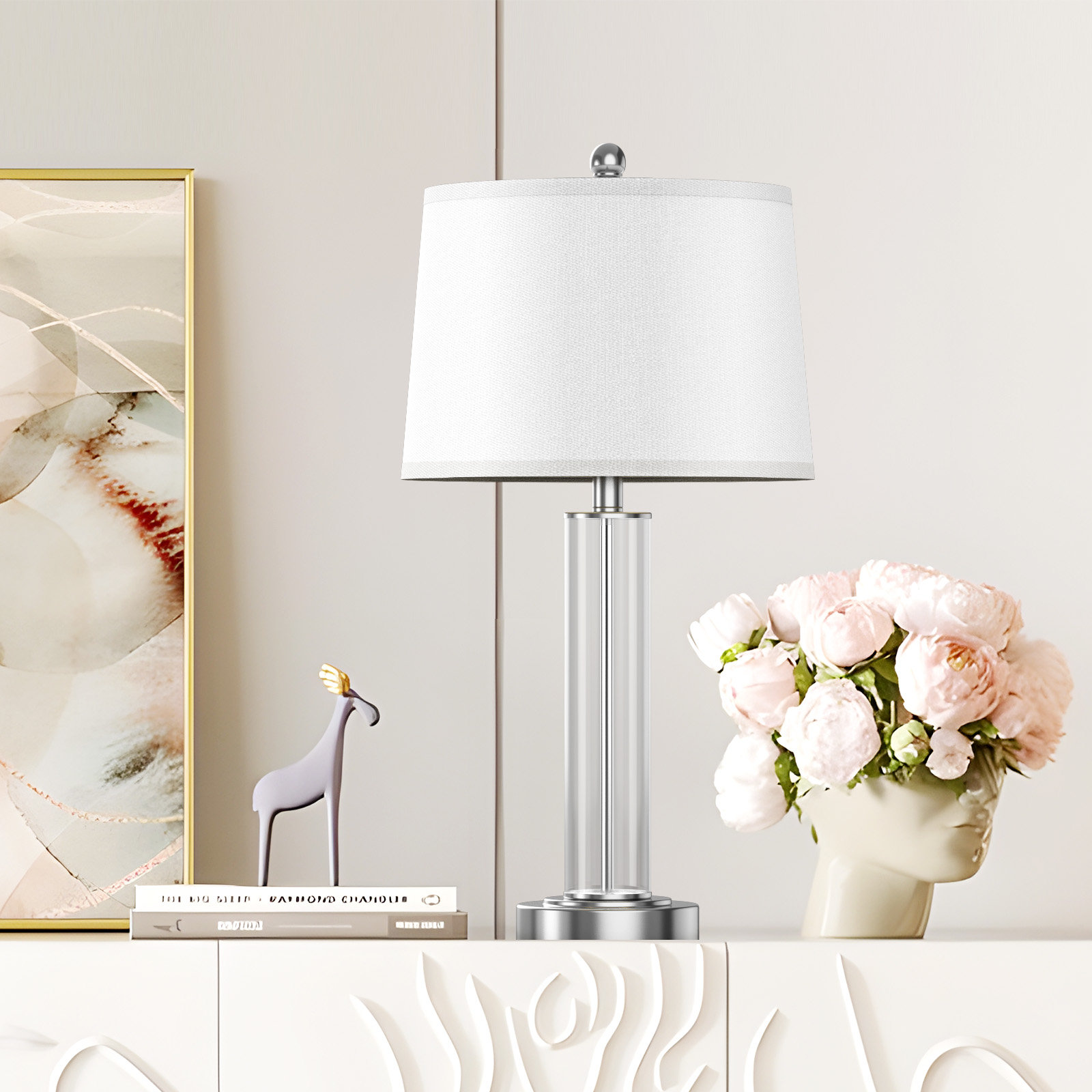 Hokku Designs Elania Glass USB Table Lamp & Reviews | Wayfair