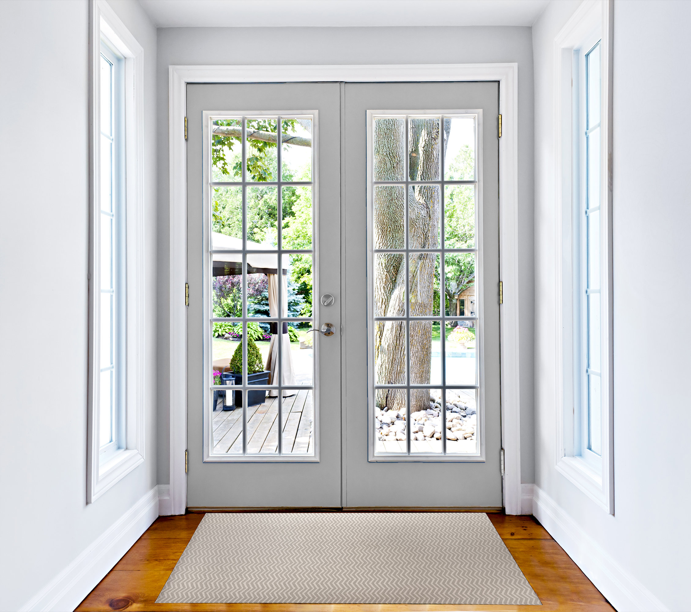 Latitude Run® Bula Zig Flower Border Mint Indoor Door Mat | Wayfair