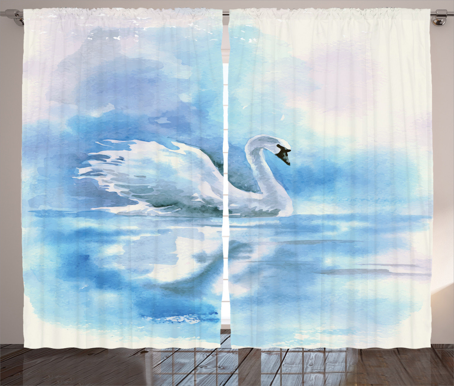 East Urban Home Swan Semi-Sheer Rod Pocket Curtain Panels | Wayfair