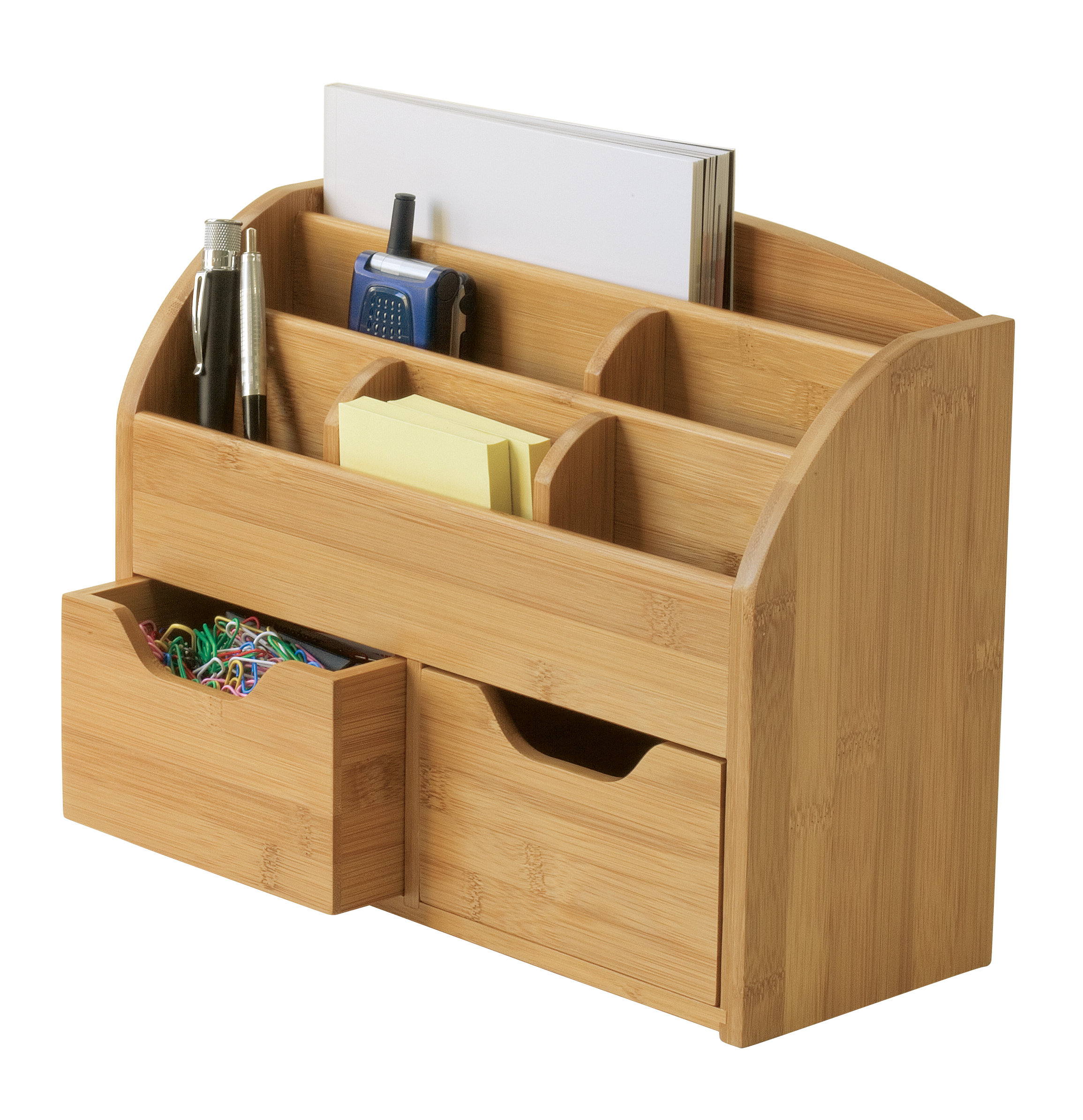 Inbox Zero Jariyah Bamboo Desk Organizer & Reviews | Wayfair