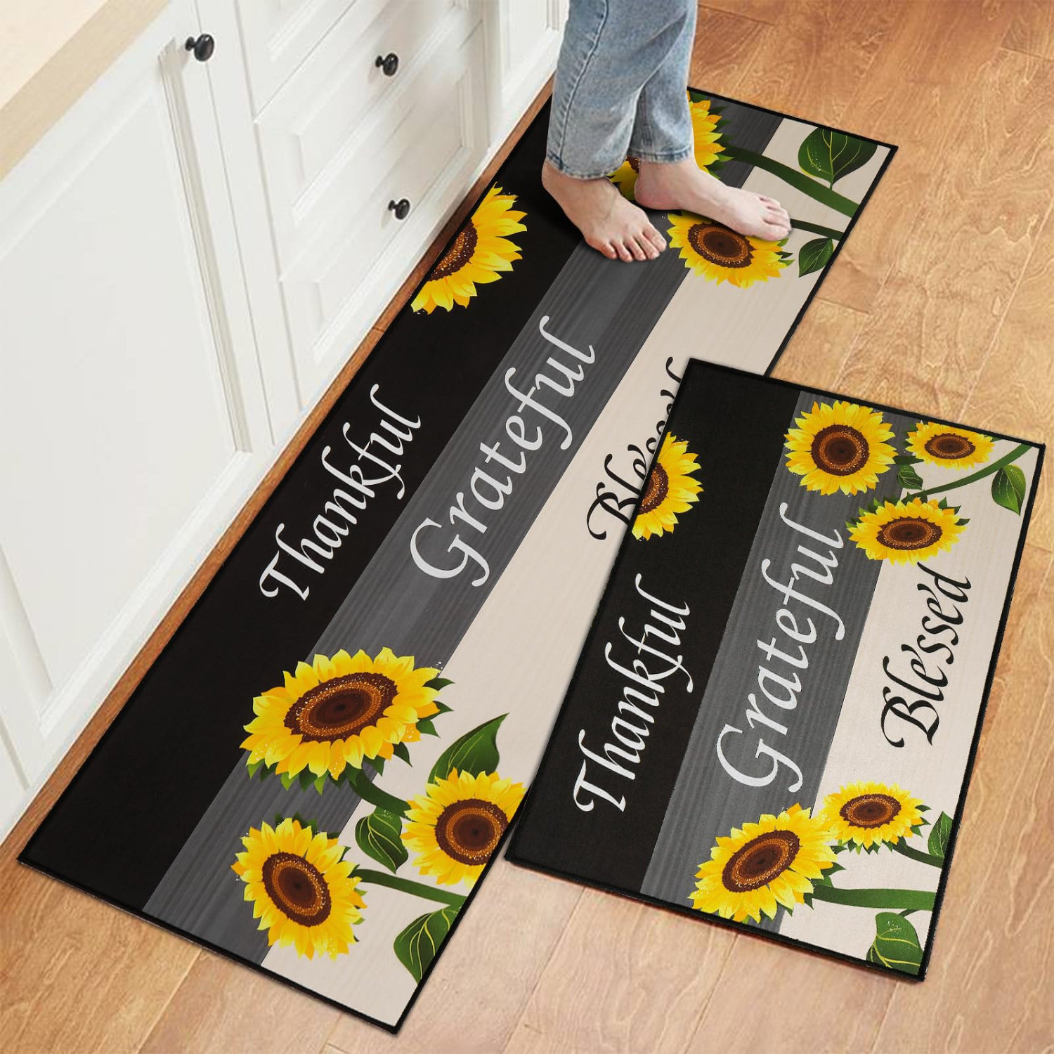 Rosalind Wheeler Kitchen Rugs Set Washable Kitchen Mats ,Set of 2 | Wayfair