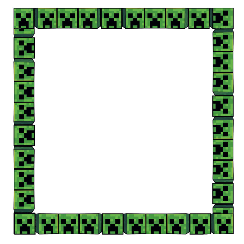 Eureka Classroom Minecraft Creeper Lineup Wide Trim Set | Wayfair