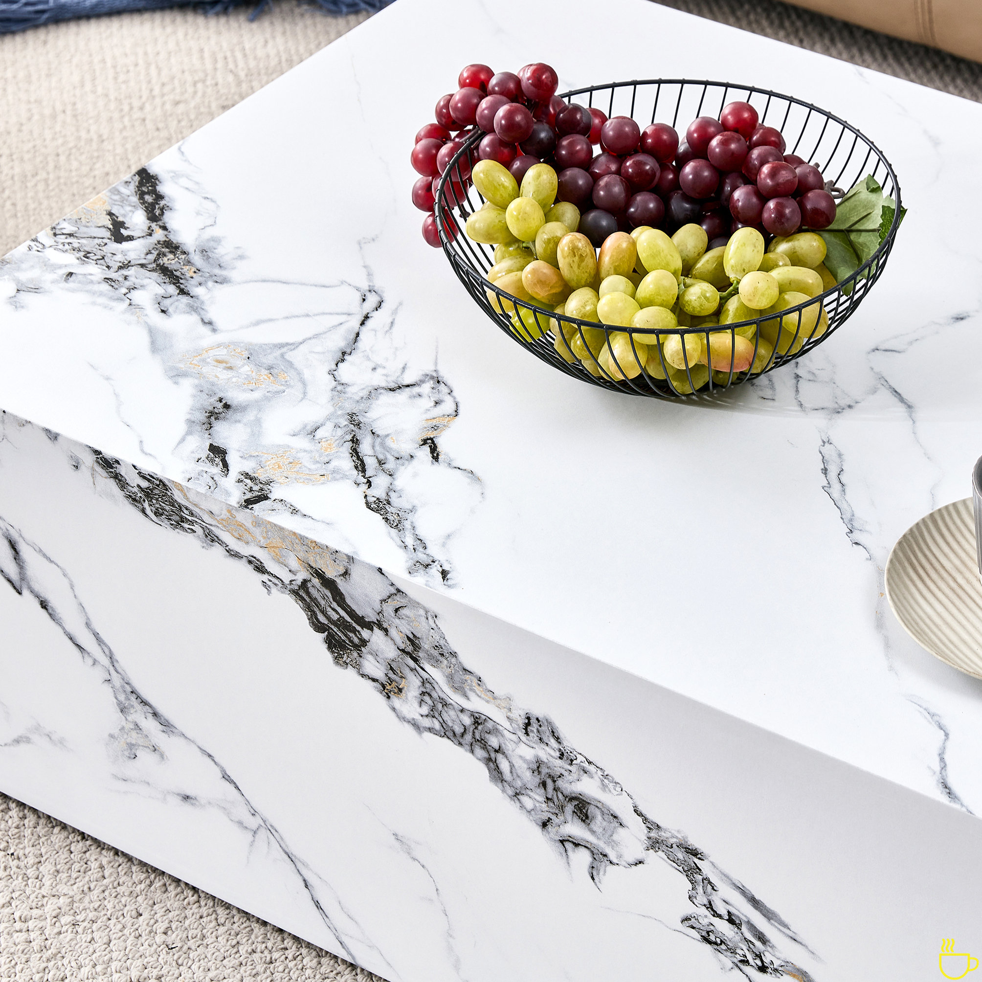 Ivy Bronx Coffee Table With Marble Pattern | Wayfair