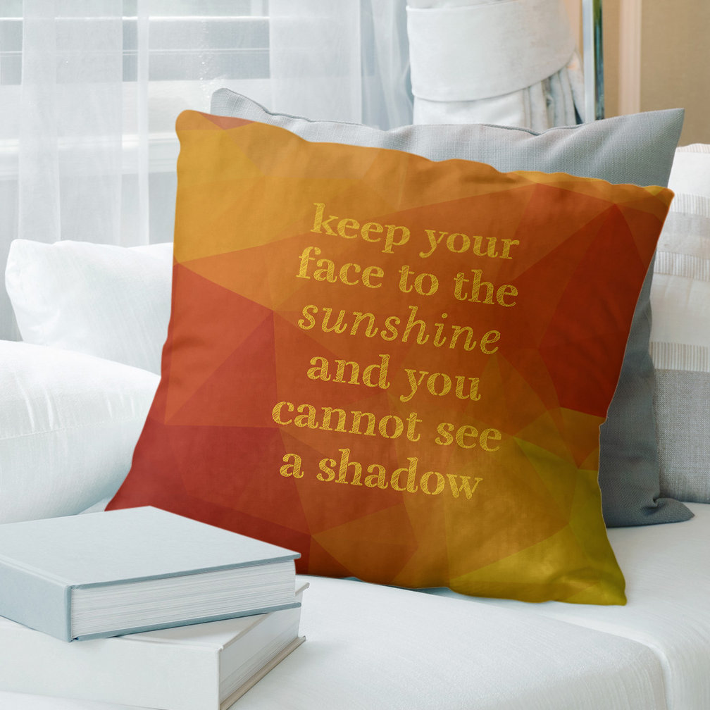 ArtVerse Faux Gemstone Optimism Inspirational Quote Pillow | Wayfair