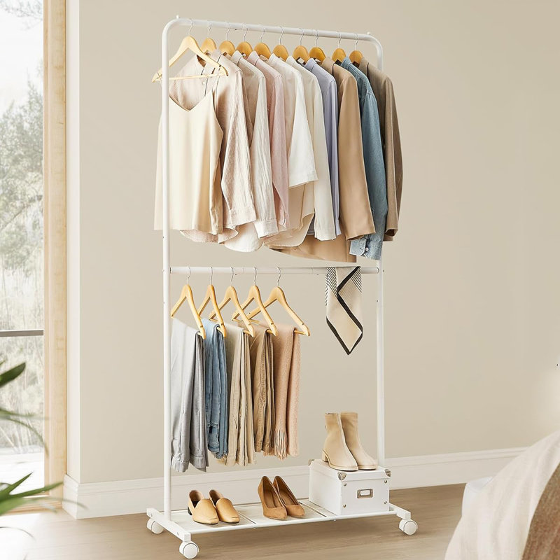 Rebrilliant Quintavia 36'' Steel Rolling Clothing Rack | Wayfair