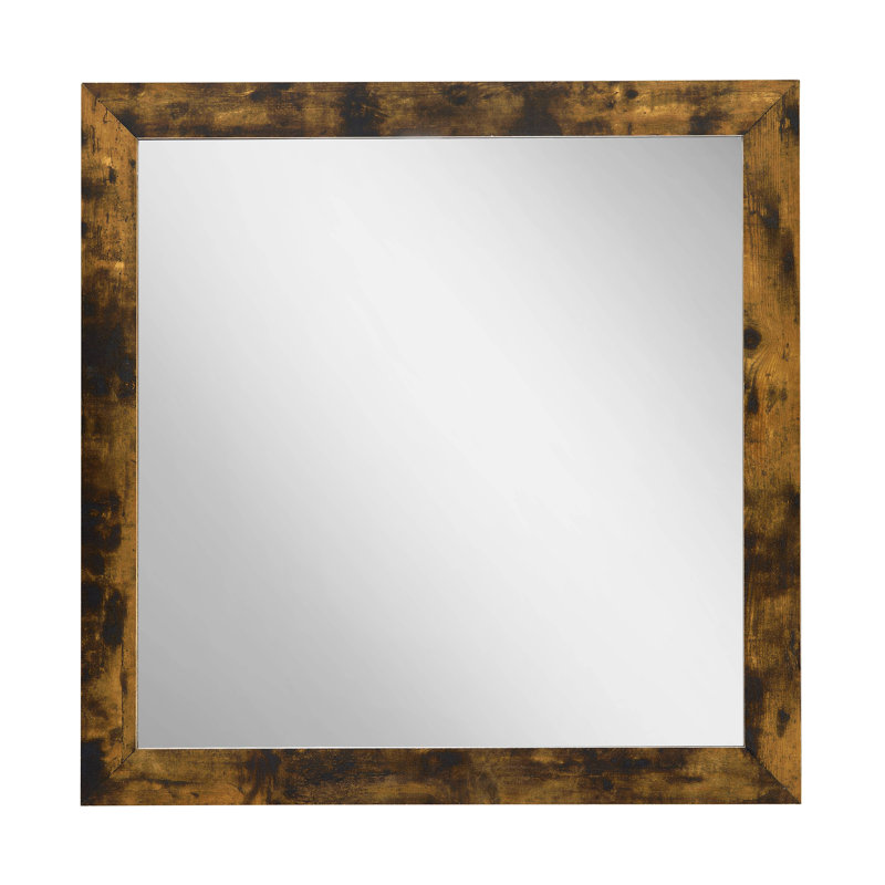 Millwood Pines Dalphond Manufactured Wood Square Wall Mirror | Wayfair