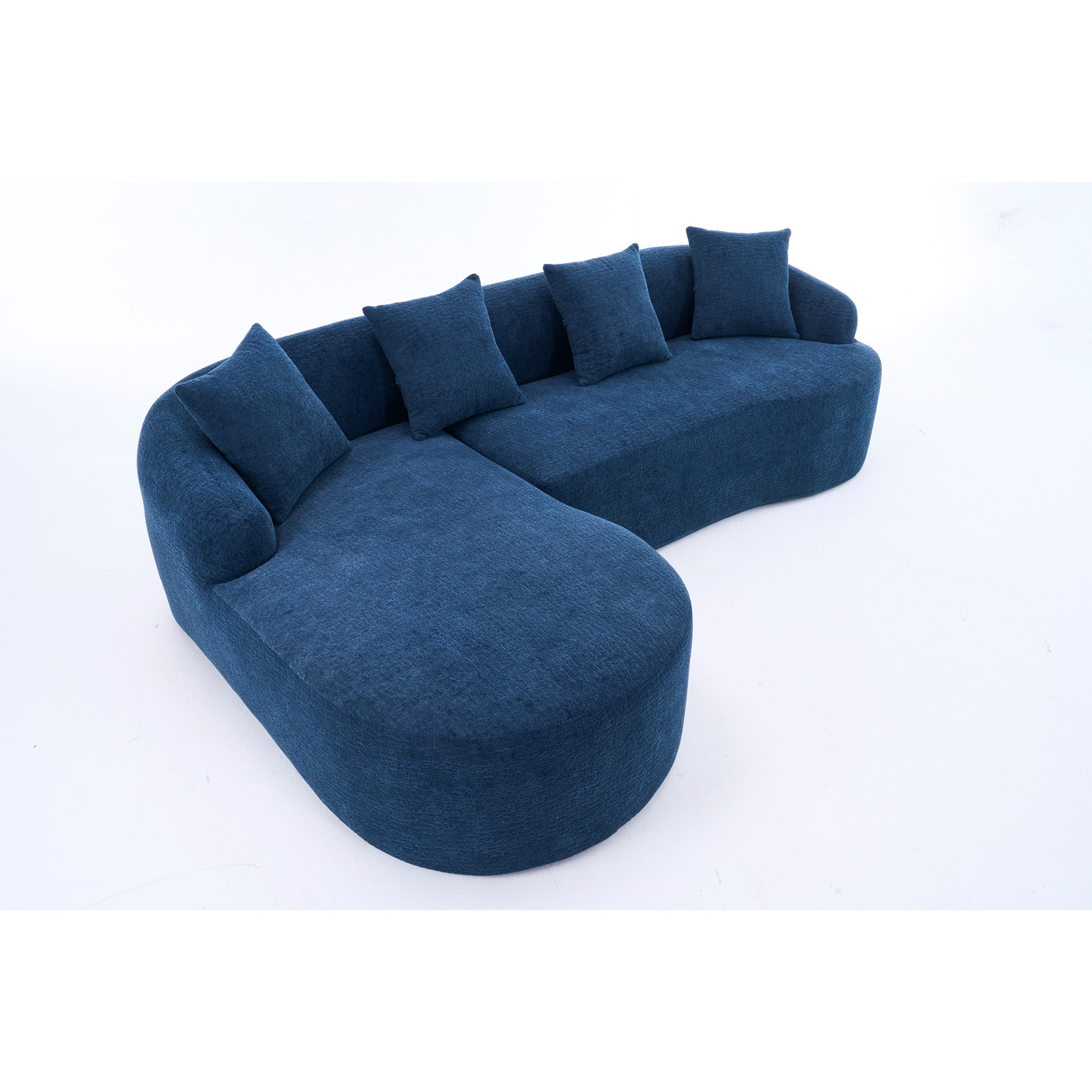 Latitude Run® Compression Sponge L-Shape Sectional Sofa With Curved ...