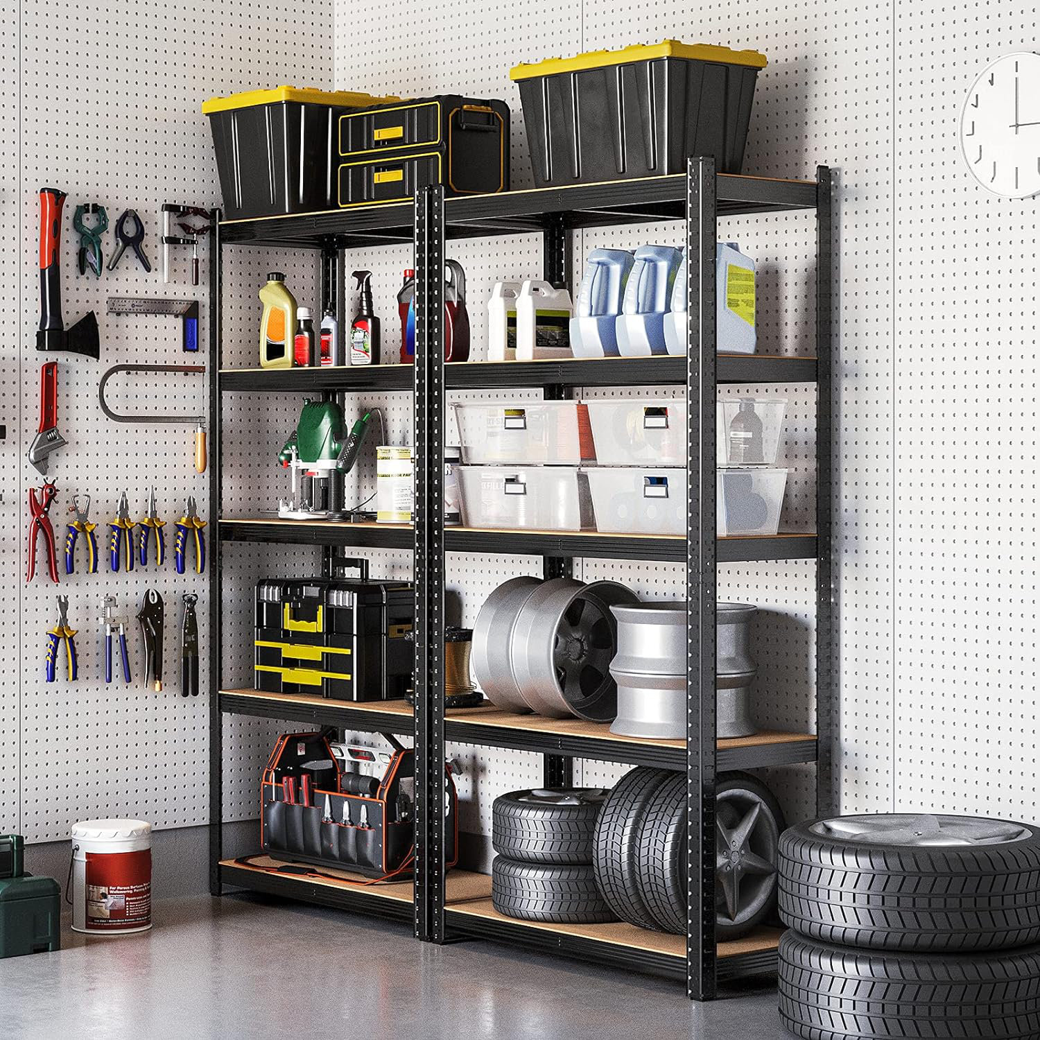 Rebrilliant Nedim 34'' W Steel Storage Rack | Wayfair