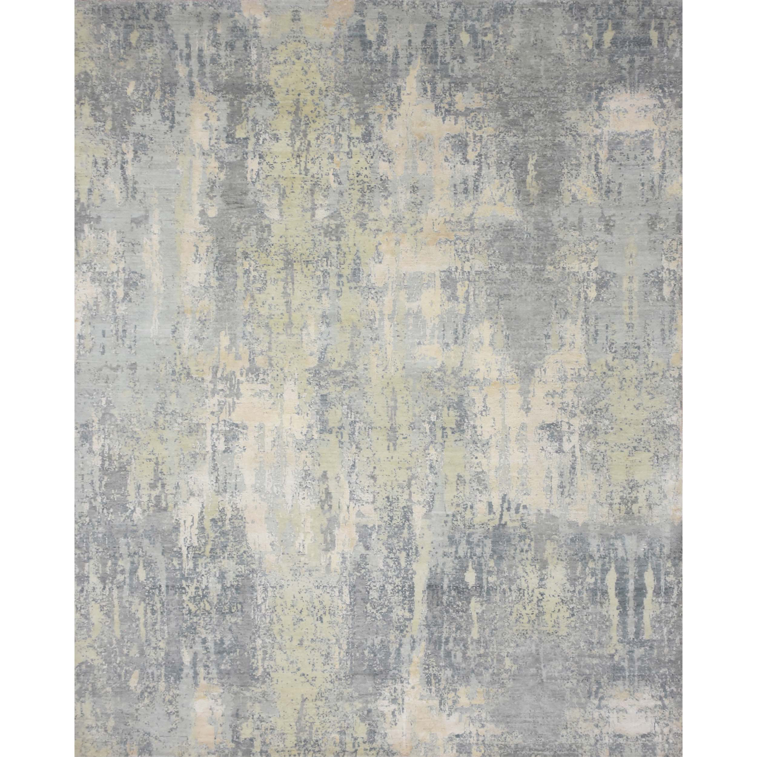 Bokara Rug Co., Inc. Abstract Hand-Knotted Silk/Wool Area Rug in Gray ...