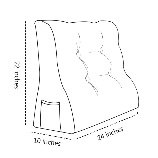 WOWMAX Curved Wedge Pillow Cotton Contour Wedge Pillow Cover & Insert ...
