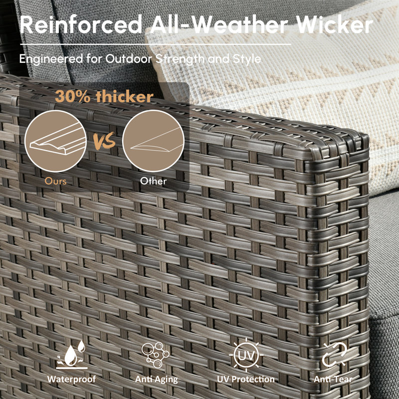 Lark Manor™ 5 Piece Outdoor Wicker Swivel Rocking Chairs With Solar ...