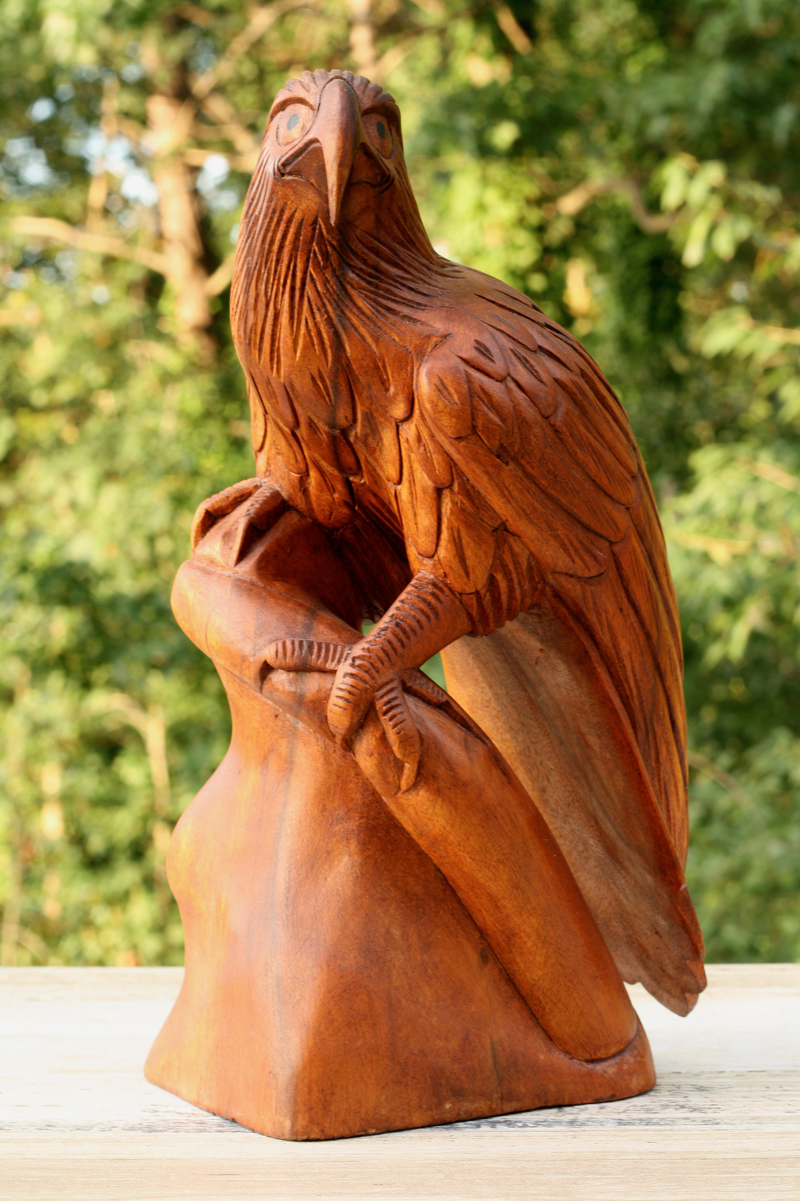 Loon Peak 12 Large Big Solid Wooden Handmade American Eagle Statue ...