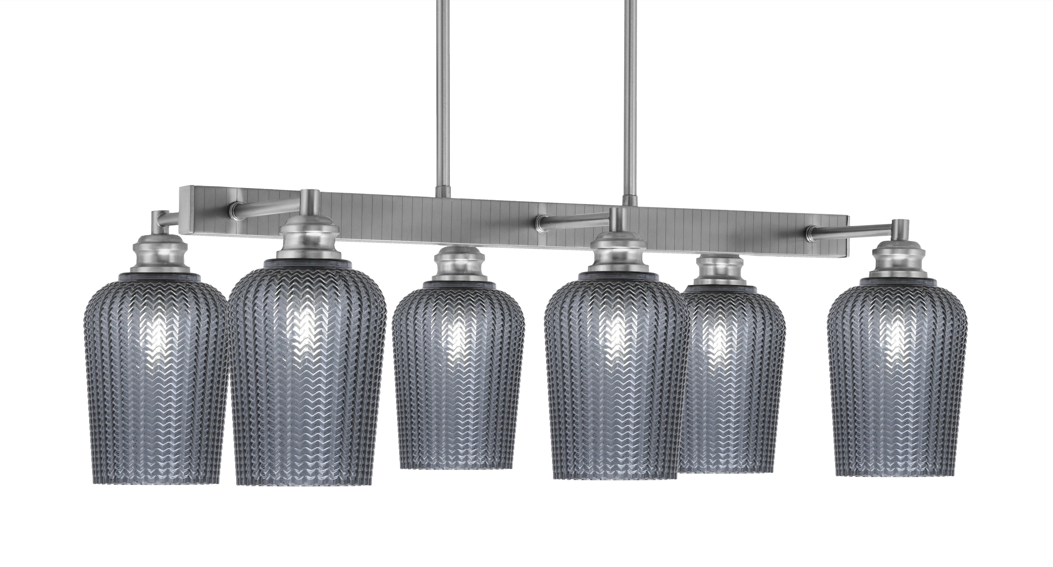 Toltec Lighting Edge 6 Light Bar Shown With 5" Textured Glass | Wayfair