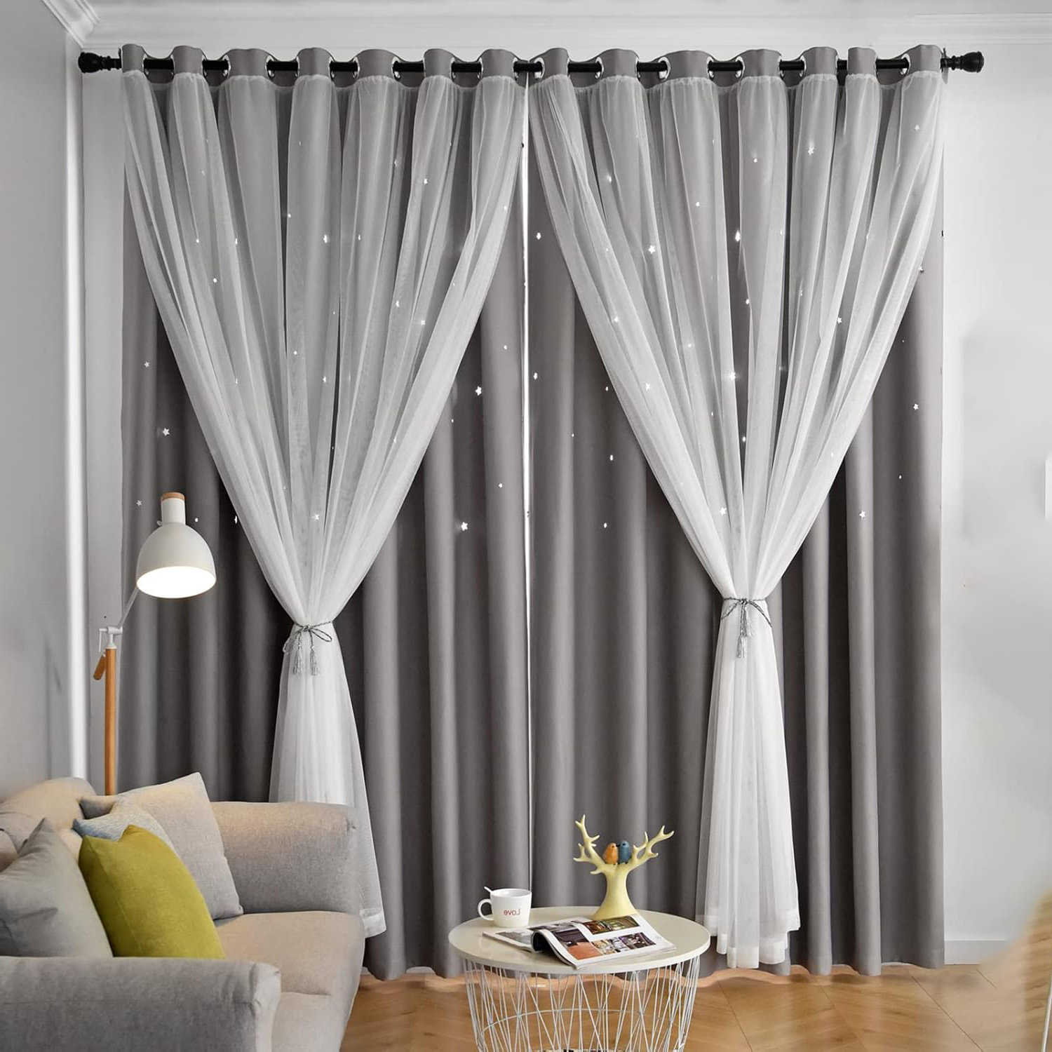 Hokku Designs Star Curtains Double Layer Curtains Blackout Curtains,2 ...