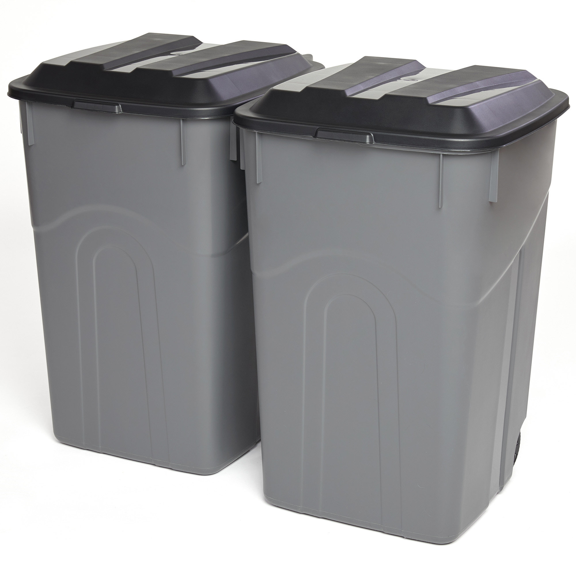 United Solutions Wheeled Outdoor Trash Can, 45 Gal, Black And Grey, Easy Mobility - Wayfair Canada