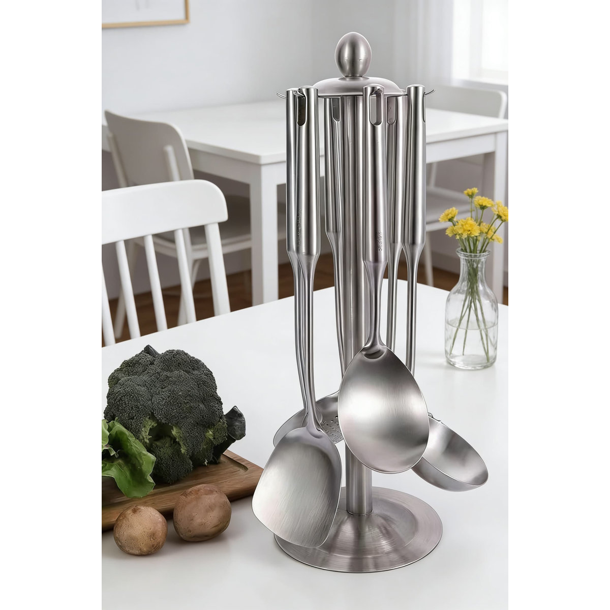 cangbaoge Professional 7-Piece Stainless Steel Kitchen Utensil Set With ...